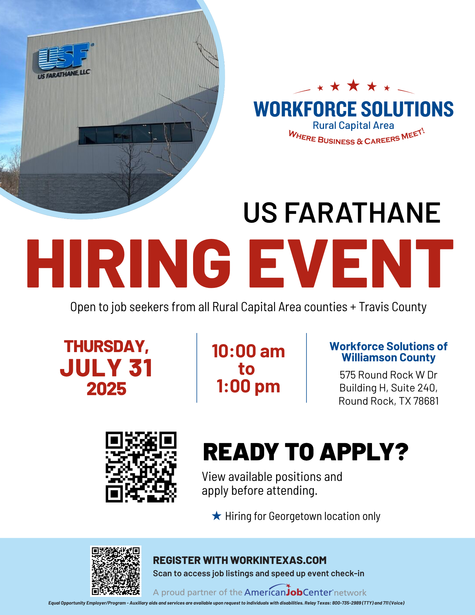 US Farathane Hiring Event – July 31, 2025